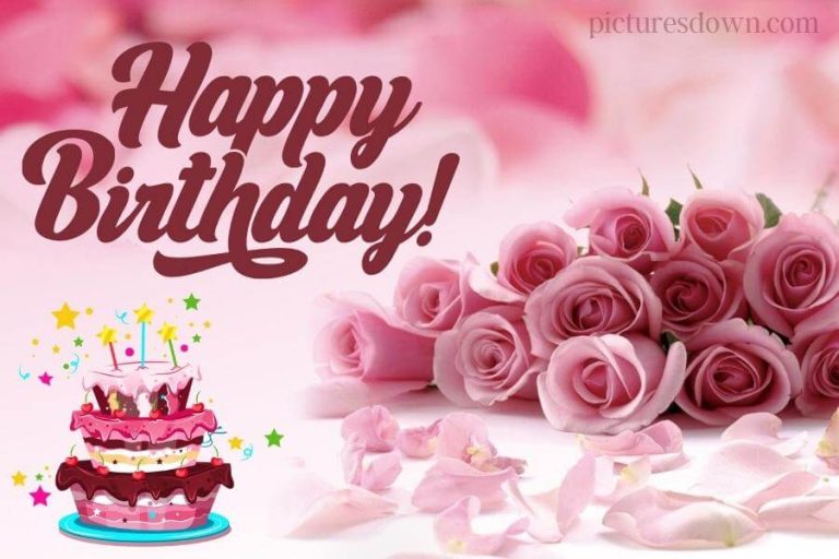 Happy birthday blumen bild Rosen und Blütenblätter kostenlos