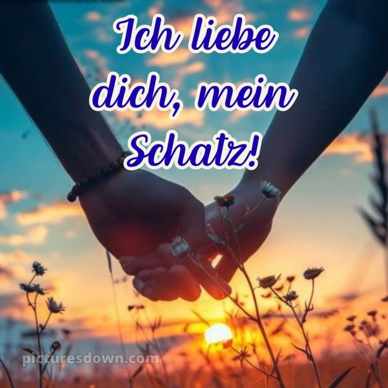 Romantische ich liebe dich bild unter einem Regenschirm